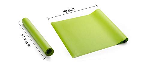 Shelf Liners, EVA Non-Slip Drawer Mats, Non-Adhesive Cupboard Pad, Kitchen Cabinet Lining Cushion Bathroom Drawers for Home, 17.7 x 59 inches - Green