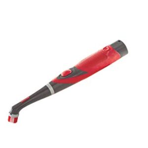 Rubbermaid Reveal Cordless Battery Power Scrubber, Gray/Red, Multi-Purpose Scrub Brush Cleaner for Grout/Tile/Bathroom/Shower/Bathtub, Water Resistant, Lightweight, Ergonomic Grip (1839685)