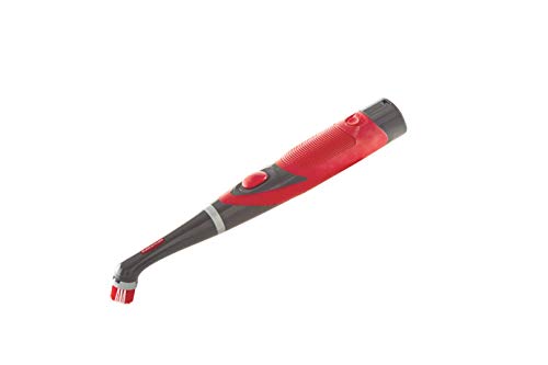 Rubbermaid Reveal Cordless Battery Power Scrubber, Gray/Red, Multi-Purpose Scrub Brush Cleaner for Grout/Tile/Bathroom/Shower/Bathtub, Water Resistant, Lightweight, Ergonomic Grip (1839685)