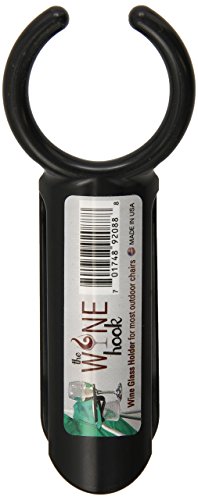 The Wine Hook - Clip-On Glass Holder, Black