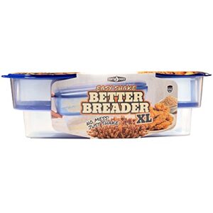 Cook's Choice XL Original Better Breader Batter Bowl- All-in-One Mess Free Breading Station Tray for at Home or On-the-Go - Pour in Seasoning, Add Meat or Vegetables of Choice, & Just Shake