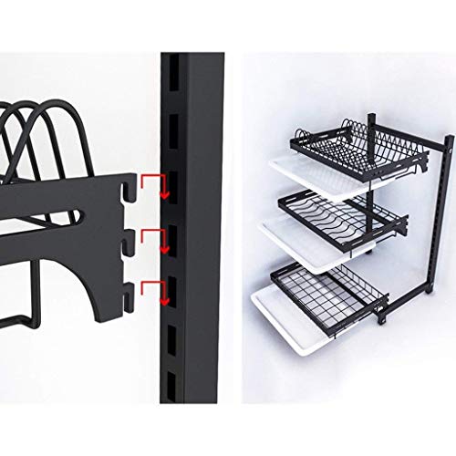 FEHUN Sinks,3-Layer Stainless Steel Wall-Mounted Kitchen Drain Rack with Drain Pan