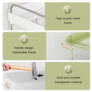 OLizee® 2 Tier Pull Out Organizer Acrylic Under Cabinet Drawer Organizer Sliding Drawer Storage Bins Slide-out Basket Under Sink Organization Shelf for Bathroom Kitchen Office White