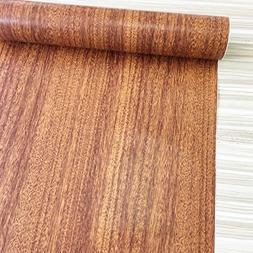 Yifely Brown Wood Textured Vinyl Drawer Paper Self-Adhesive Shelf Liner Countertop Sliding Door Sticker 17.7 Inch by 9.8 Feet