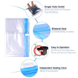 Compression Bags for Travel - Travel Accessories - 10 Pack Space Saver Bags - No Vacuum or Pump Needed - Vacuum Storage Bags for Travel Essentials - Travel and Home Packing-Organizers (Blue)