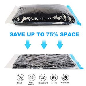 Compression Bags for Travel - Travel Accessories - 10 Pack Space Saver Bags - No Vacuum or Pump Needed - Vacuum Storage Bags for Travel Essentials - Travel and Home Packing-Organizers (Blue)