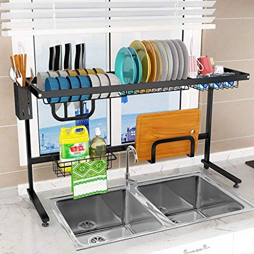 FEHUN Sinks,Stainless Steel Kitchen Sink Dish Drying Rack Drain Rack Cutlery Water Filter Tableware Organizer