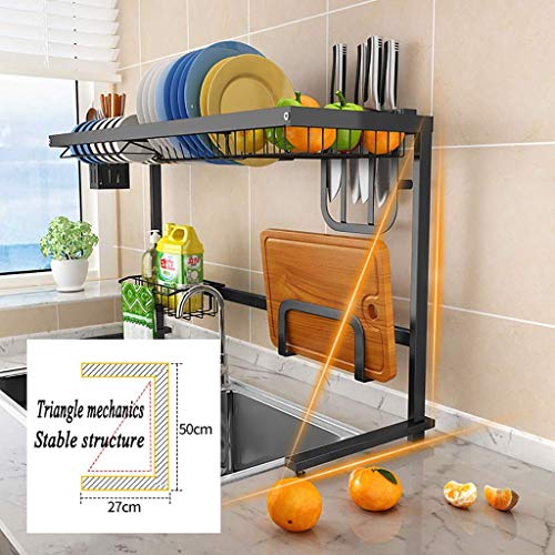 FEHUN Sinks,Stainless Steel Kitchen Sink Dish Drying Rack Drain Rack Cutlery Water Filter Tableware Organizer