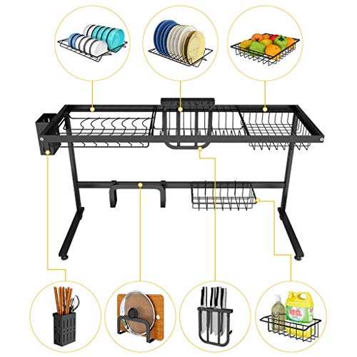 FEHUN Sinks,Stainless Steel Kitchen Sink Dish Drying Rack Drain Rack Cutlery Water Filter Tableware Organizer