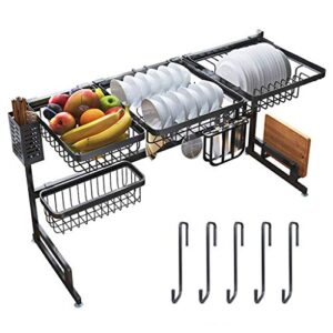 fehun sinks,stainless steel kitchen sink dish drying rack drain rack/79*32*52cm