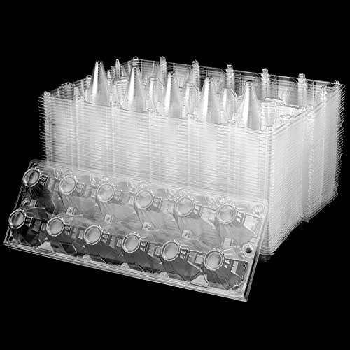 MANCHAP 80 Pack 12 Grids Clear Egg Cartons, Plastic Egg Cartons Bulk, Empty Chicken Egg Tray Holder for Family Pasture, Agricultural Market, Each Holds 1 Dozen Eggs