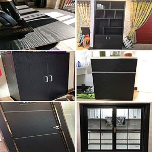 17.7"x78.7" Black Wood Grain Contact Paper Self-Adhesive Peel Stick Countertop Shelf Liner Removable Drawer Sticker Vinyl Film for Home Office Furniture