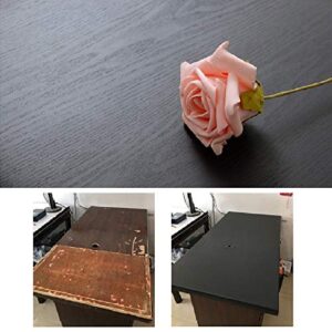 17.7"x78.7" Black Wood Grain Contact Paper Self-Adhesive Peel Stick Countertop Shelf Liner Removable Drawer Sticker Vinyl Film for Home Office Furniture