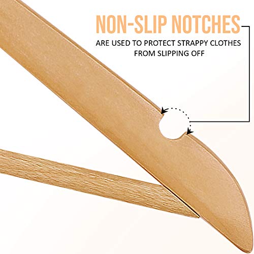 Utopia Home 20 Pack Premium Wooden Hangers - Durable & Slim Coat Hangers - Suit Hangers with 360-Degree Rotatable Hook - Wood Hangers with Shoulder Grooves (Natural Color)