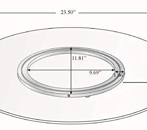 MILAN Ainsley Lazy Susan, 24", Clear Crackled