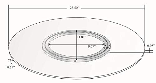 MILAN Ainsley Lazy Susan, 24", Clear Crackled