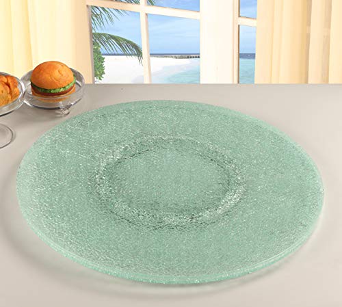 MILAN Ainsley Lazy Susan, 24", Clear Crackled