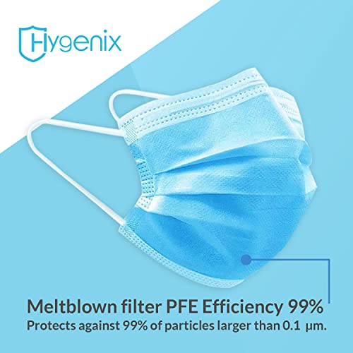 Hygenix 3ply Disposable Face Masks PFE 99% Filter Quality Tested by a US lab (Pack of 50 Pcs)