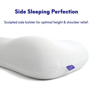 Cushion Lab Deep Sleep Pillow, Patented Ergonomic Contour Design for Side & Back Sleepers, Orthopedic Cervical Shape Gently Cradles Head & Provides Neck Support & Shoulder Pain Relief - Calm Grey