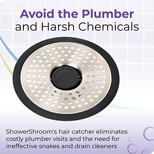 ShowerShroom SHSULT755 Ultra Revolutionary Shower Hair Catcher Drain Protector, Stainless