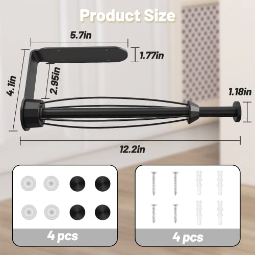 Fudontte Paper Towel Holder Wall-Mounted Tissue Holder with Damping Effect Self-Adhesive or Screw for Kitchen Bathroom