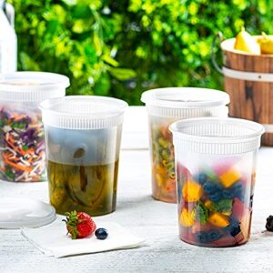 Comfy Package [24 Sets - 32 oz.] Plastic Deli Food Storage Containers With Airtight Lids