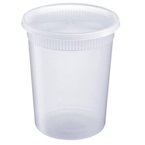 Comfy Package [24 Sets - 32 oz.] Plastic Deli Food Storage Containers With Airtight Lids