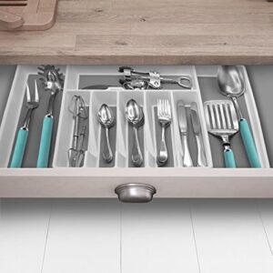 Sorbus Flatware Drawer Organizer, Expandable Cutlery Drawer Trays for Silverware, Serving Utensils, Multi-Purpose Storage for Kitchen, Office, Bathroom Supplies (Cutlery Drawer Organizer - White)