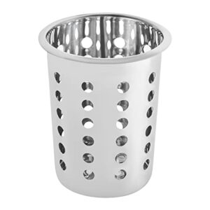 DNYSYSJ Commercial Utensil Holder, 3-Hole Stainless Steel Cylinder Flatware Silverware Utensil Holder Organizer Countertop Forks Spoons Knife Utensil Caddy Compact Cutlery Organizer