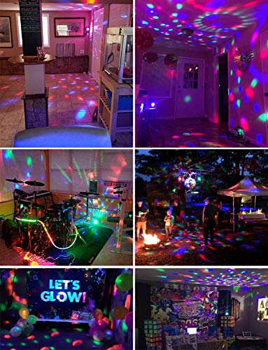 [2-Pack] Sound Activated Party Lights with Remote Control Dj Lighting, RGB Disco Ball Light, Strobe Lamp 7 Modes Stage Par Light for Home Room Dance Parties Bar Karaoke Christmas Wedding Show Club