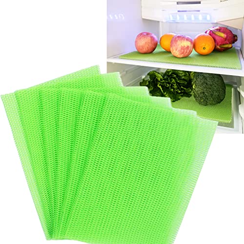 Esme L&H Fruit & Veggie Life Extender Liners for Fridge Refrigerator Drawers, 6 Packs, 3D Air Mesh Breathable and Washable Shelf Liners to Keep Your Produce Fresh Longer & Prevent Spoilage