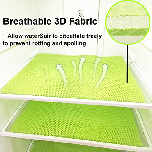 Esme L&H Fruit & Veggie Life Extender Liners for Fridge Refrigerator Drawers, 6 Packs, 3D Air Mesh Breathable and Washable Shelf Liners to Keep Your Produce Fresh Longer & Prevent Spoilage