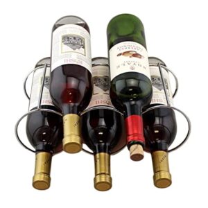 Stackable Table Top Wine Rack Bottle Holder (Silver)