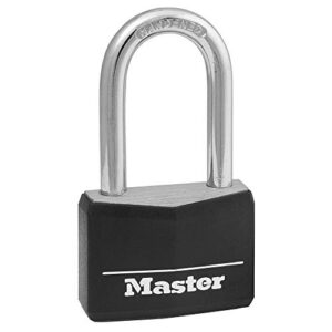 master lock covered aluminum lock, locker lock with key, key lock for outdoors, 1 pack, 141dlf