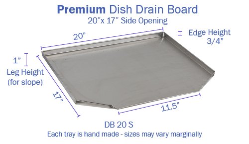 Stainless Steel Dish Drain Board (Side Opening)