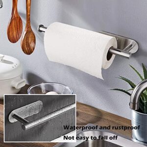 MORROLS Paper Towel Holder, Dish Towel Holder Wall Mounted Self-Adhesive or Drilling for Kitchen Under Cabinet, Under Cabinet Paper Towel Rolls Holder, SUS304 Stainless Steel