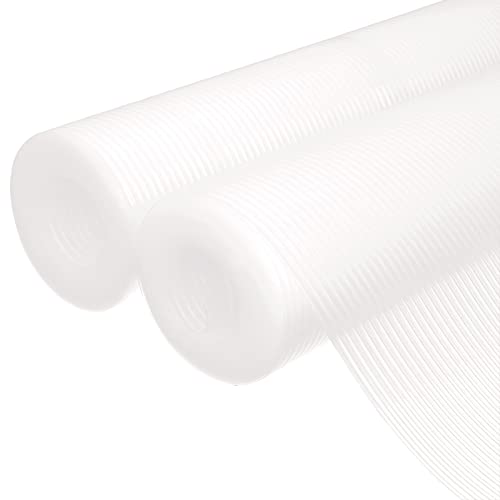 12 INCHES x 20 FEET Non-Slip Shelf Liner, Pack of 2, EVA Kitchen Liner, Non-Adhesive Liner, Original Smooth Shelf Liner, Durable Strong Grip Liner, Stain-Proof Shelf, Drawer, Cabinet Liner