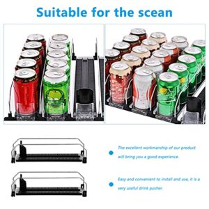 iplusmile Drink Organizer for Fridge - Self-Pushing Soda Can Dispenser Refrigerator Bottle Organizer Beverage Storage for Refrigerator Pantry Vending Machine (12inch)