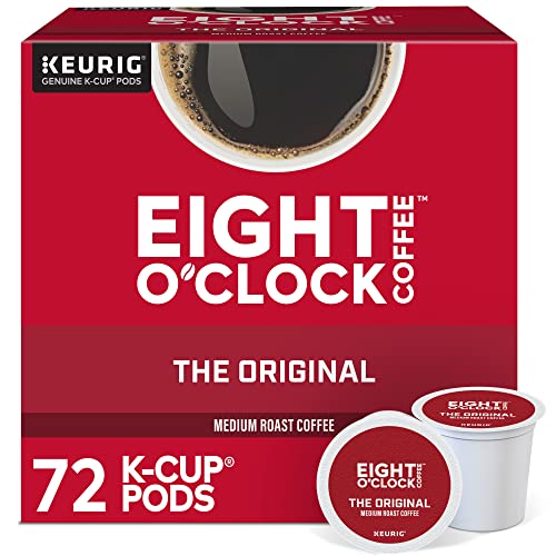 Eight O'Clock Coffee The Original, Single-Serve Keurig K-Cup Pods, Medium Roast Coffee Pods, 72 Count