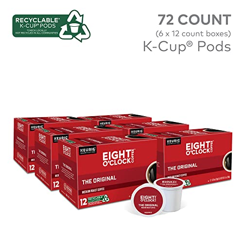 Eight O'Clock Coffee The Original, Single-Serve Keurig K-Cup Pods, Medium Roast Coffee Pods, 72 Count