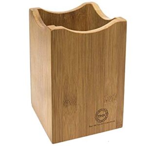 Bamboo Utensil Holder or Caddy for Kitchen Tools. Perfect Organizer for Stainless Steel, Ceramic, or Bamboo Spatulas, Spoons, and Flatware. Quality Home Collection