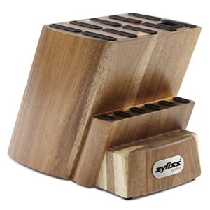 ZYLISS Control Wooden Knife Block - Kitchen Cutlery Storage - Knife Block Without Knives - 16 Slots With Steak Holders