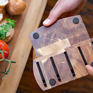 ZYLISS Control Wooden Knife Block - Kitchen Cutlery Storage - Knife Block Without Knives - 16 Slots With Steak Holders