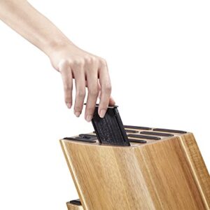 ZYLISS Control Wooden Knife Block - Kitchen Cutlery Storage - Knife Block Without Knives - 16 Slots With Steak Holders