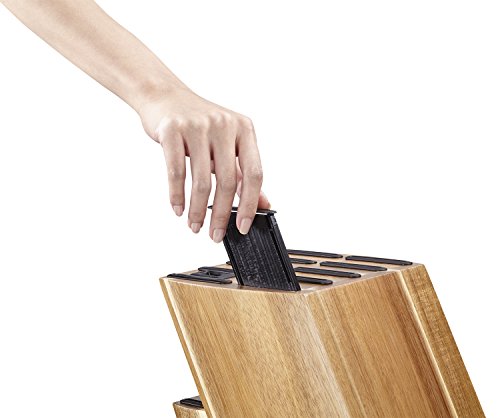 ZYLISS Control Wooden Knife Block - Kitchen Cutlery Storage - Knife Block Without Knives - 16 Slots With Steak Holders