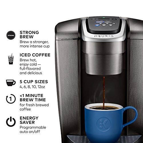 Keurig K-Elite Coffee Maker, Single Serve K-Cup Pod Coffee Brewer, With Iced Coffee Capability, Brushed Slate