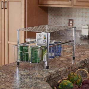 Household Essentials Silver 1237-1 Free Standing Pull Out Cabinet Organizer Shelf | Single, 16.5" Deep