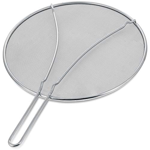 U.S. Kitchen Supply 13" Stainless Steel Fine Mesh Splatter Screen with Resting Feet