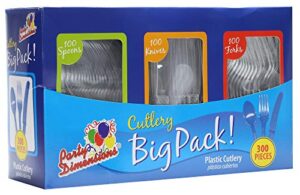 party dimensions 300 count cutlery combo box, clear, combo box, clear 300 count