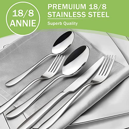 TIMGOU 20 Pcs Silverware Set with Organizer, 18/8 Stainless Steel Cutlery Set with Utensils Bamboo Tray for Kitchen Drawer, Serving Flatware for 4 with Storage Holder